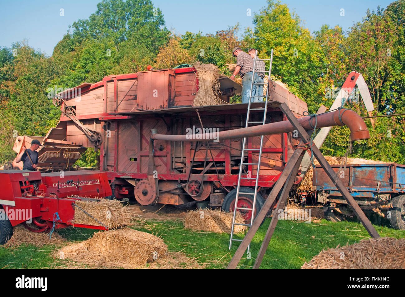 Sussex, Museum, Harvest Threshing Machine Driven by a Steam Traction ...