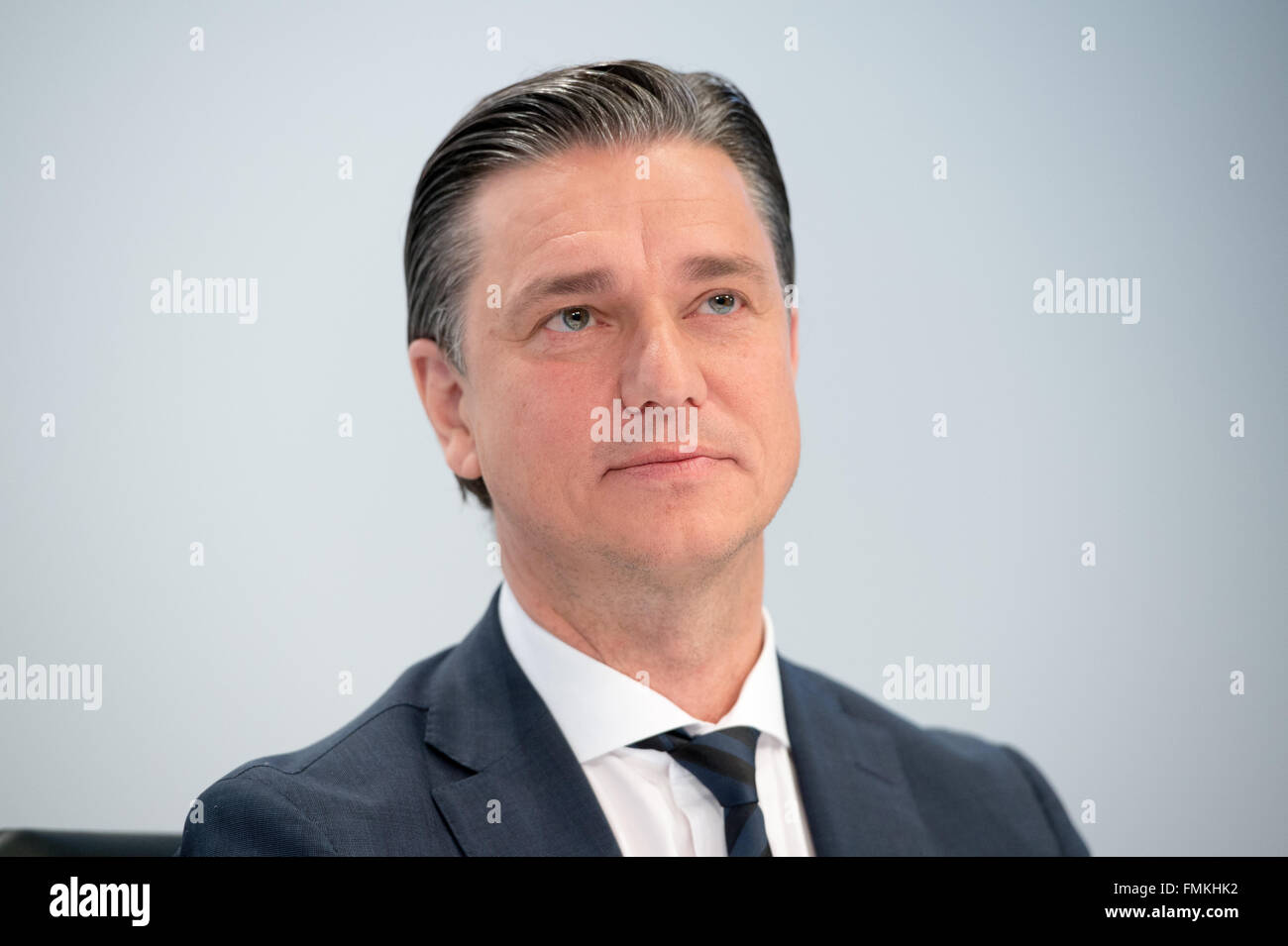 Stuttgart, Germany. 11th Mar, 2016. Porsche AG CFO Lutz Meschke attends ...