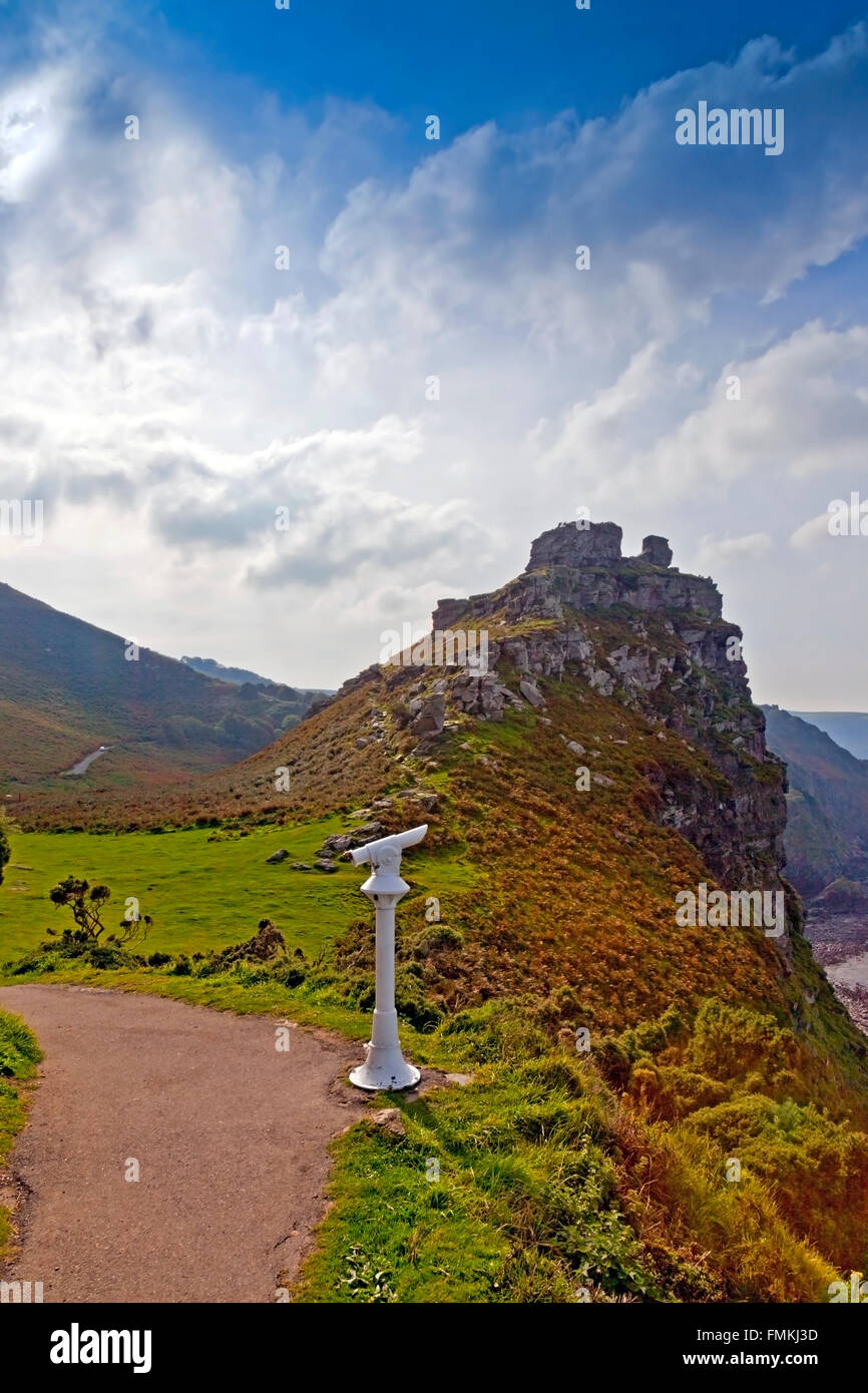 Castle Rock, Bristol Channel and the South West Coast Path, nr Lynton ...