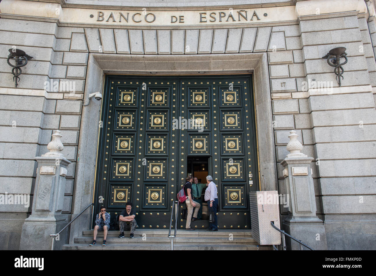 Bank of Spain building at Catalonia Square (Placa de Catalunya) in ...