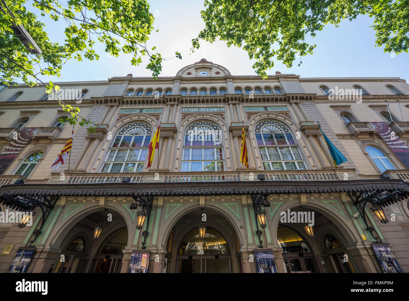 Gran Teatre del Liceu opera house at La Rambla street in Barcelona ...