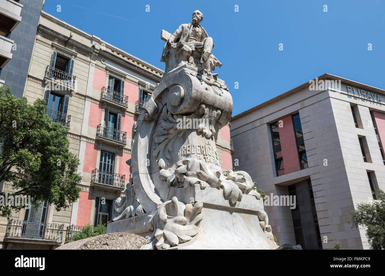 Frederic soler monument la rambla hi-res stock photography and images ...