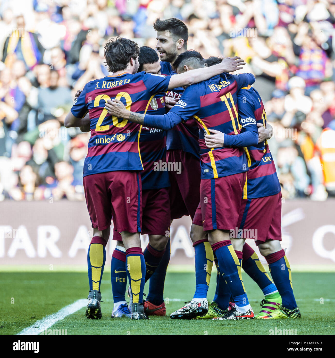 Barcelona, Catalonia, Spain. 12th Mar, 2016. Players of the FC ...