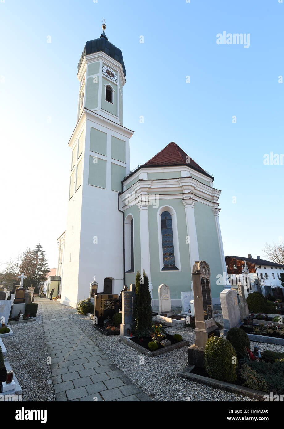 Zorneding, Germany. 09th Mar, 2016. Exterior view of the St. Martin ...