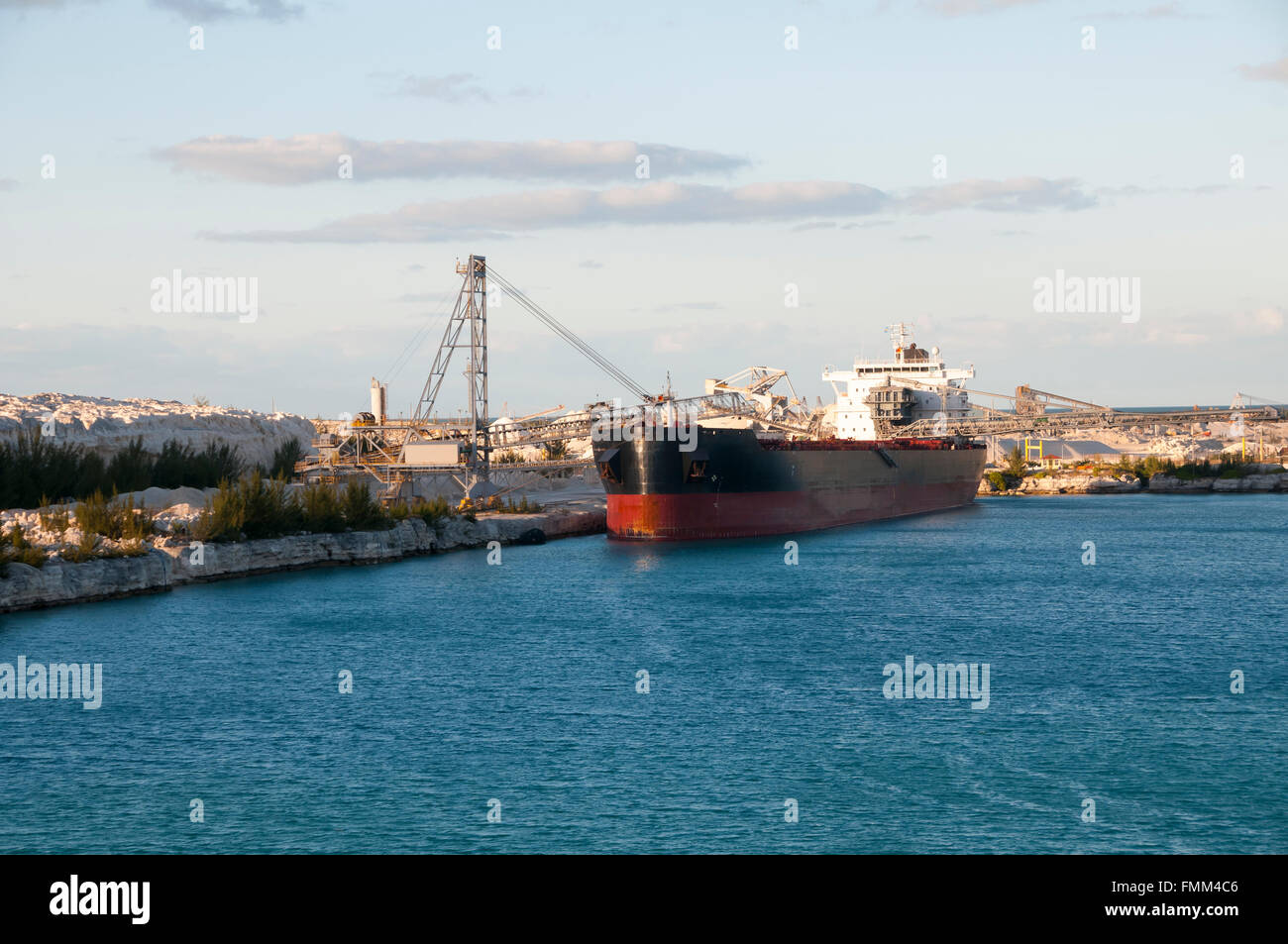Limestone Ship riding high in the water waiting to be filled by ...