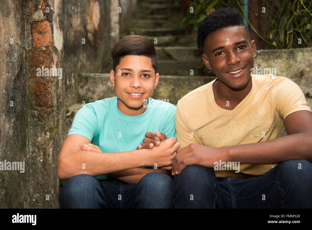 Portrait of two young friends Stock Photo - Alamy