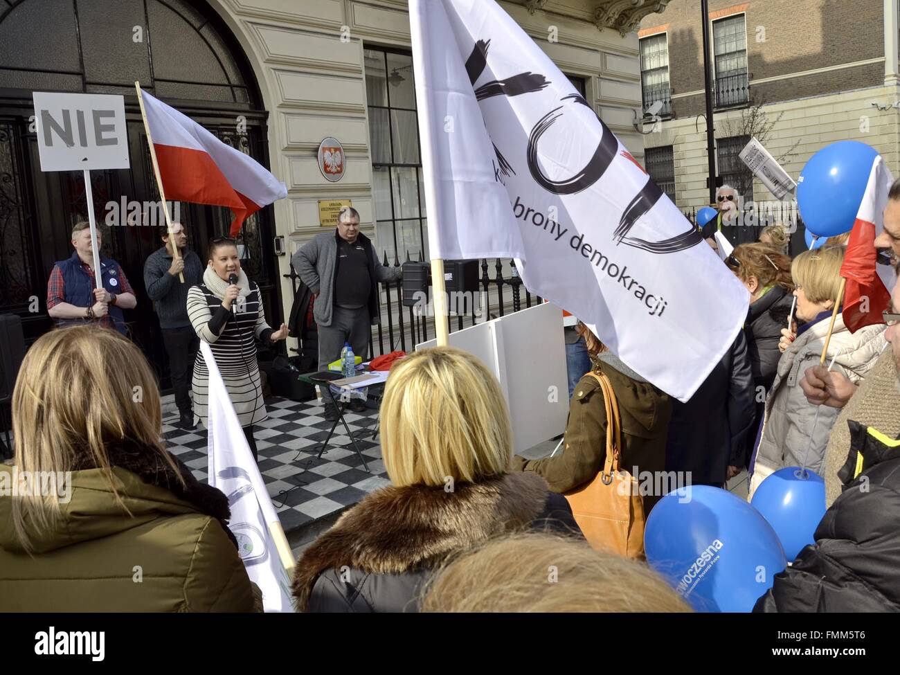 London, UK. 12th Mar, 2016. Demonstration of Polish citizens from the ...