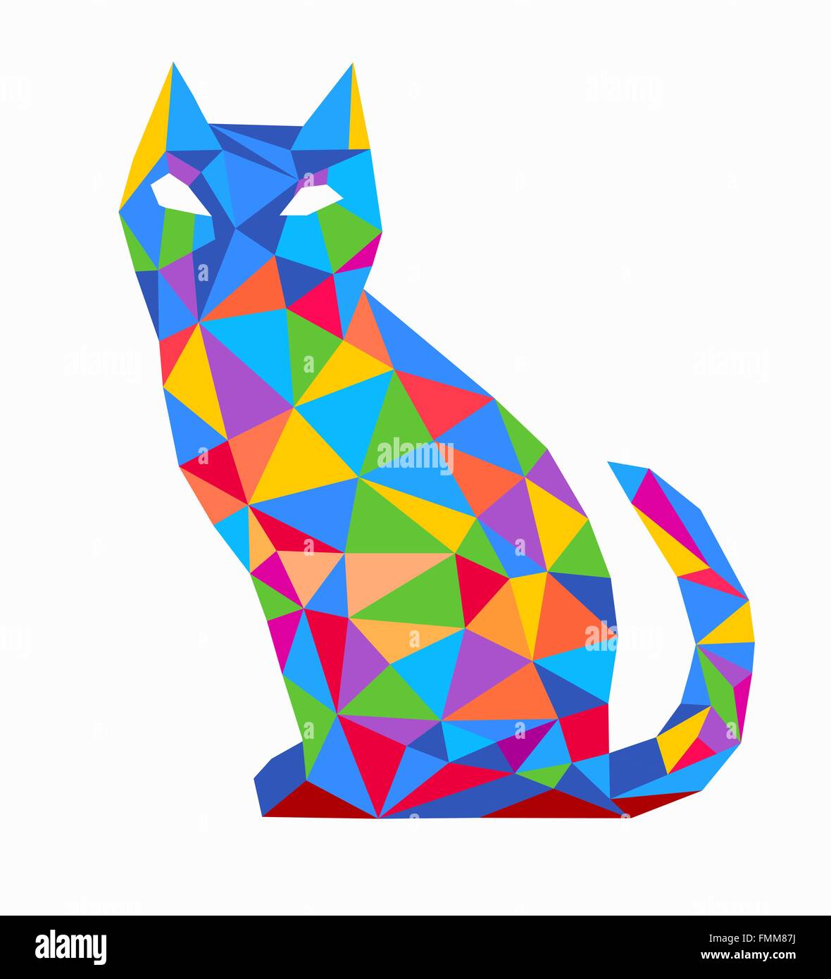 Print Polygonal cat Stock Vector Image & Art - Alamy