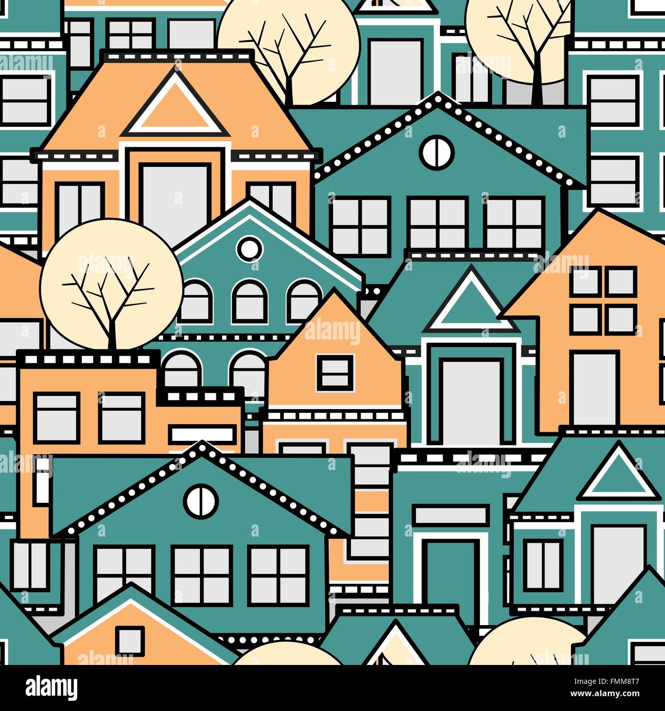 Seamless city pattern Stock Vector Image & Art - Alamy