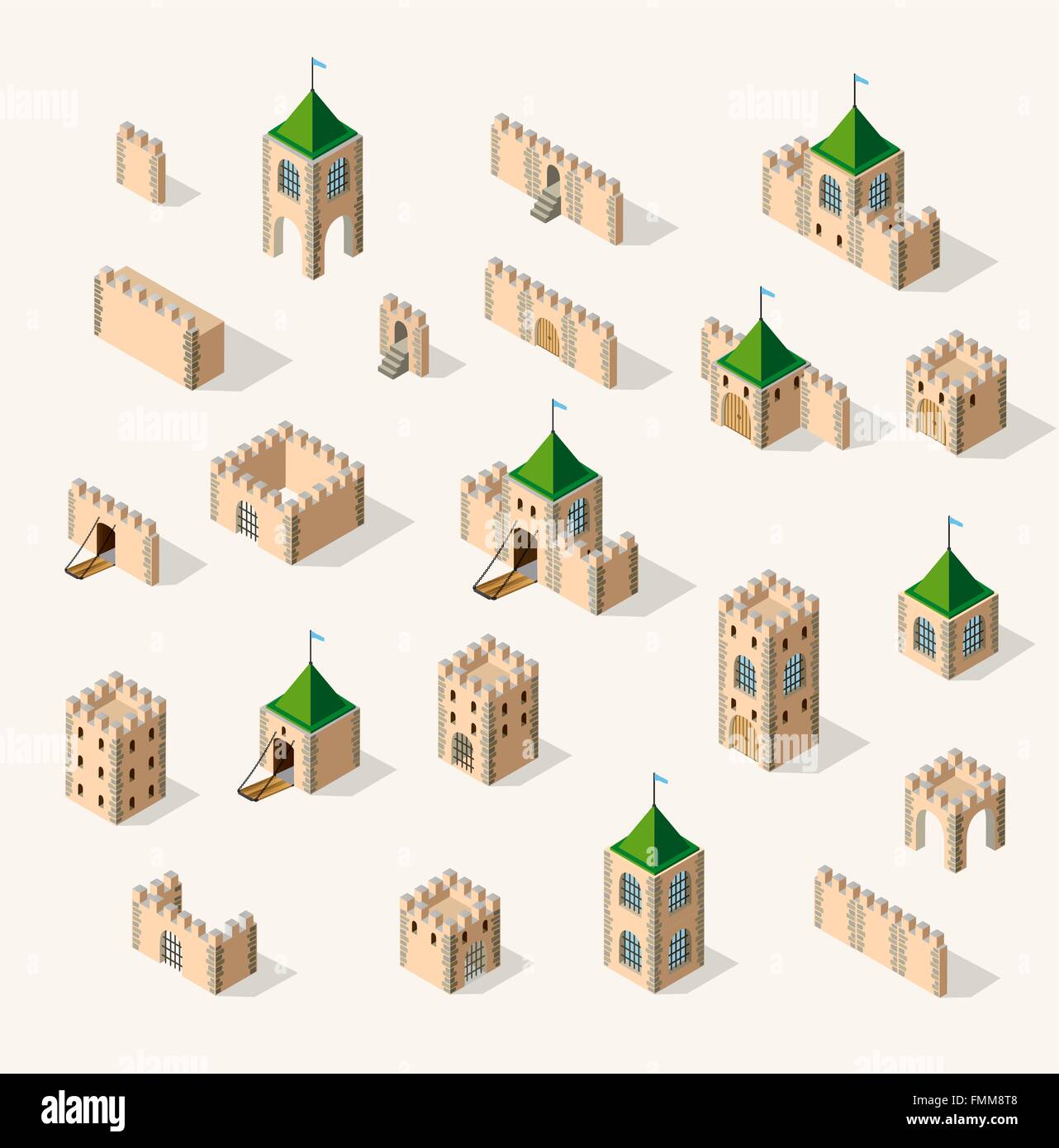 Medieval tower isometric 3d icon hi-res stock photography and images ...
