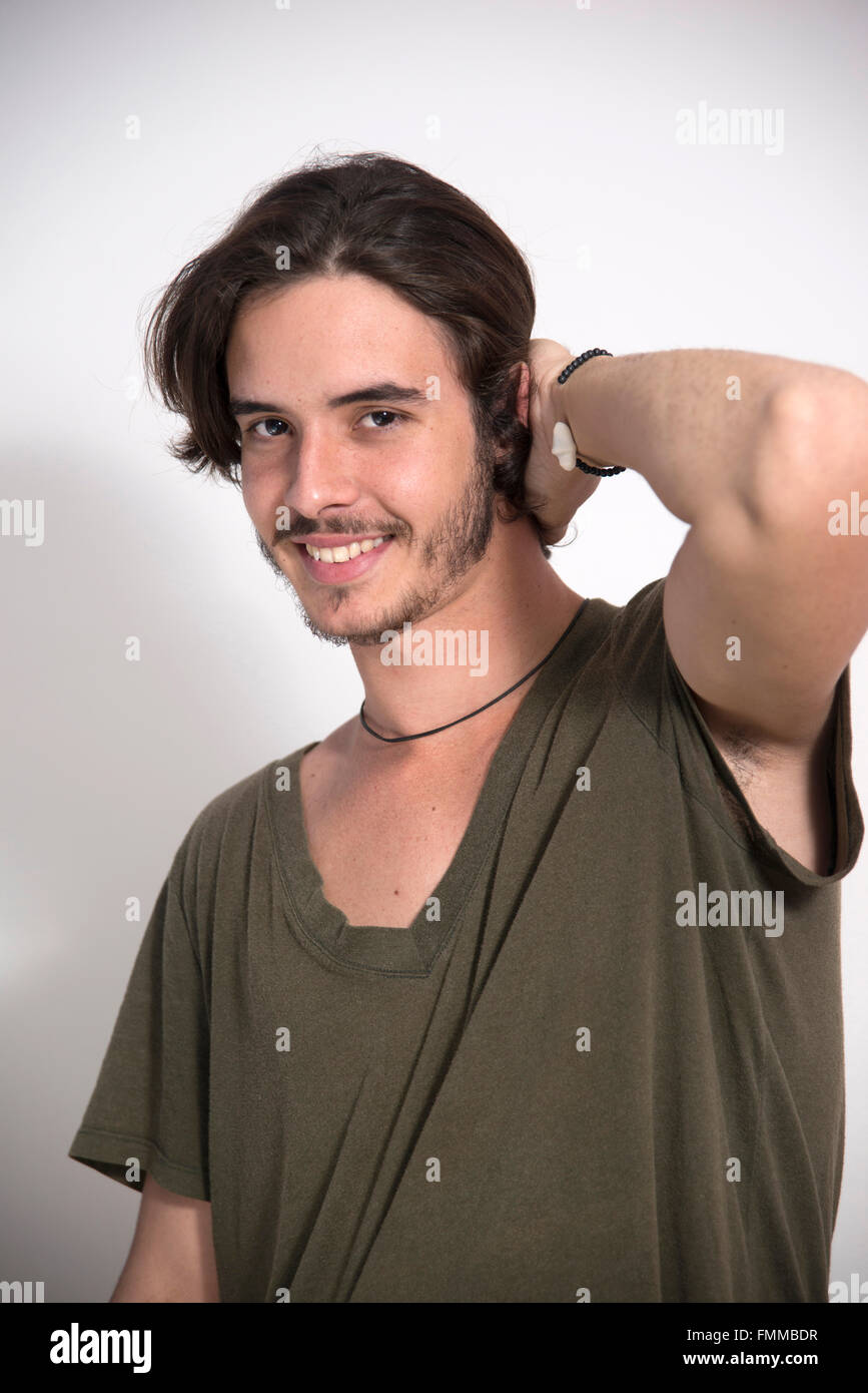Portrait of young Latin man Stock Photo - Alamy