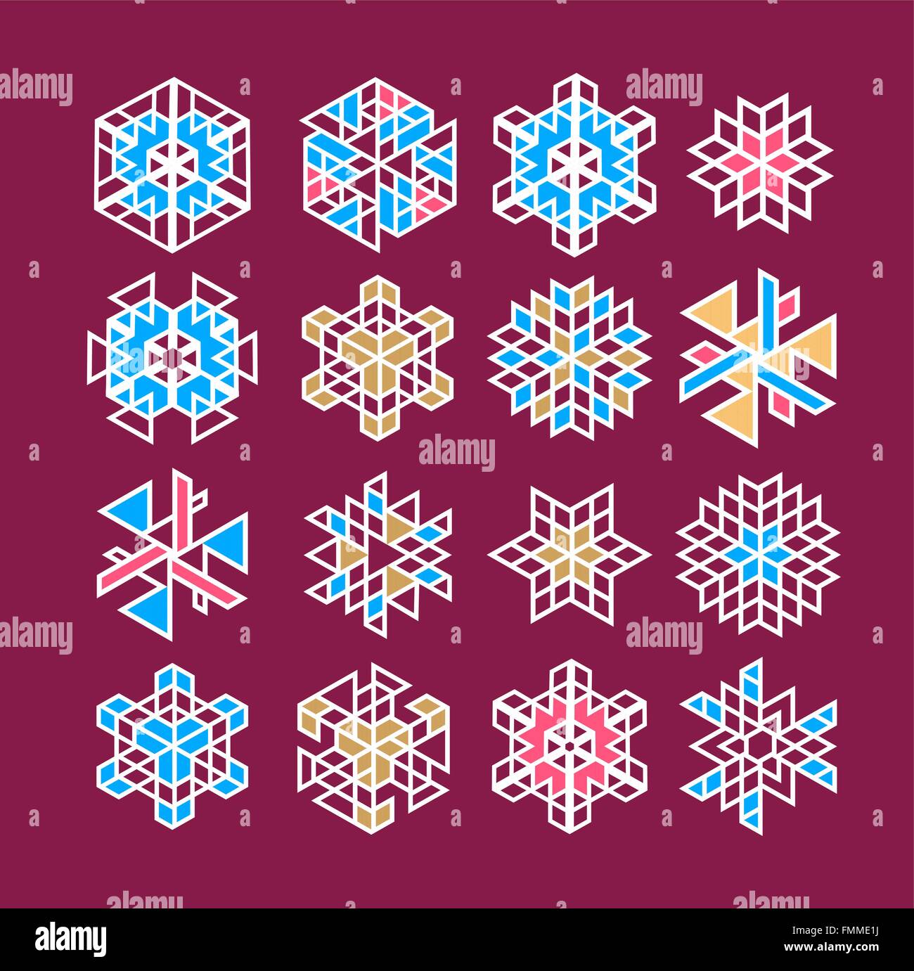 Snowflakes christmas vector icons Stock Vector Images - Alamy