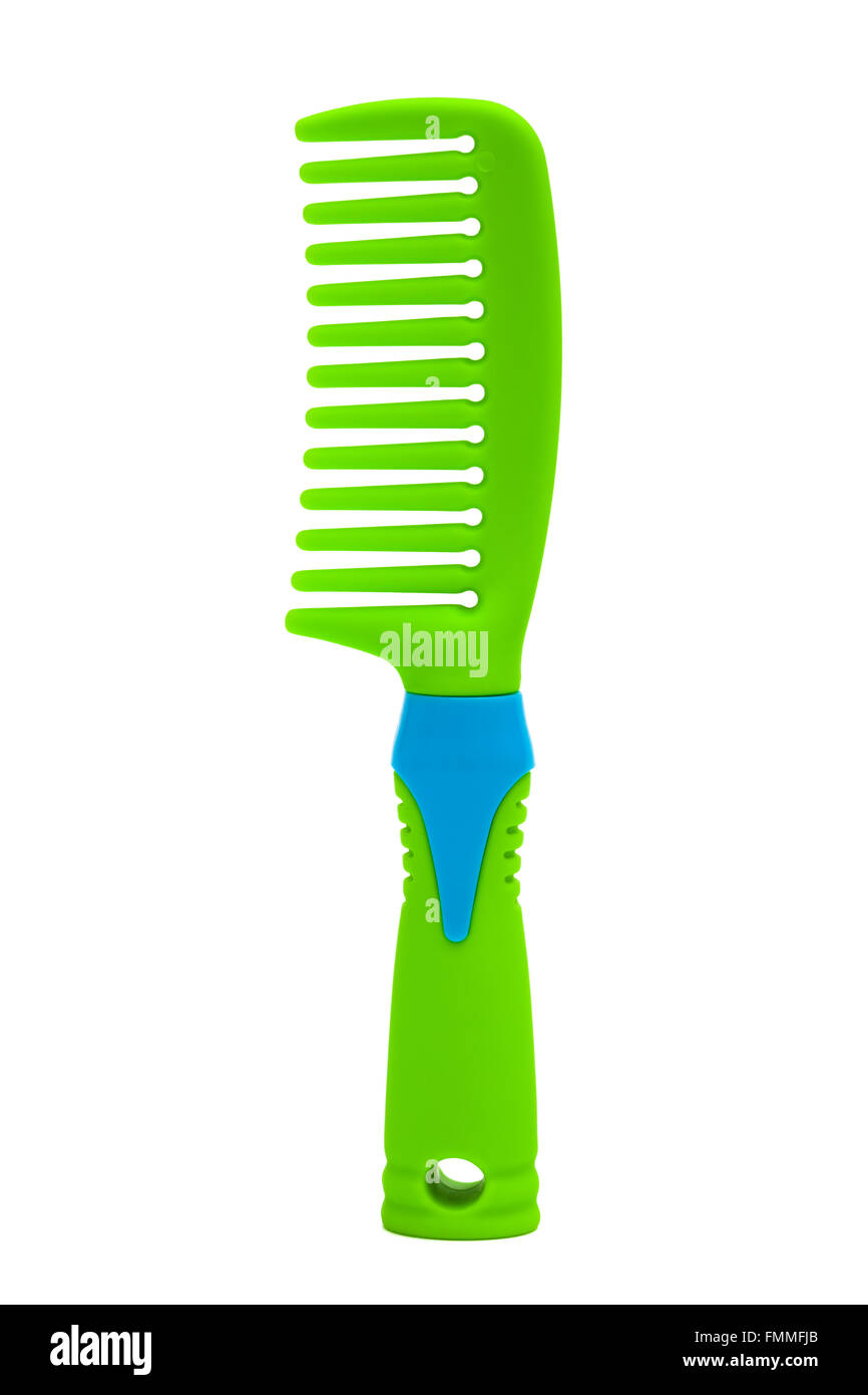 Close up green comb with hair hi-res stock photography and images - Alamy