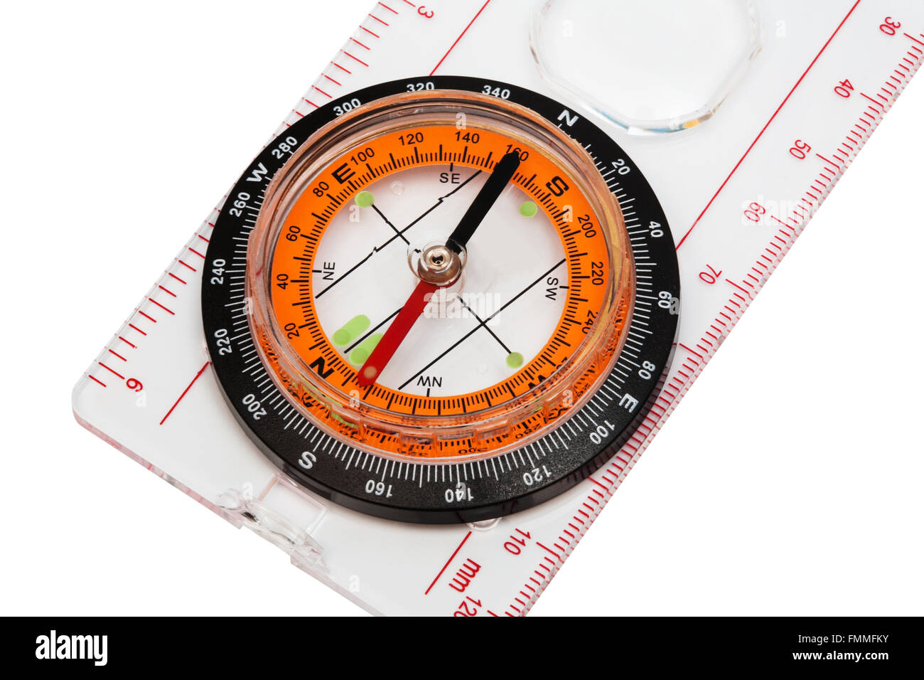 compass with a transparent ruler on a white background Stock Photo - Alamy