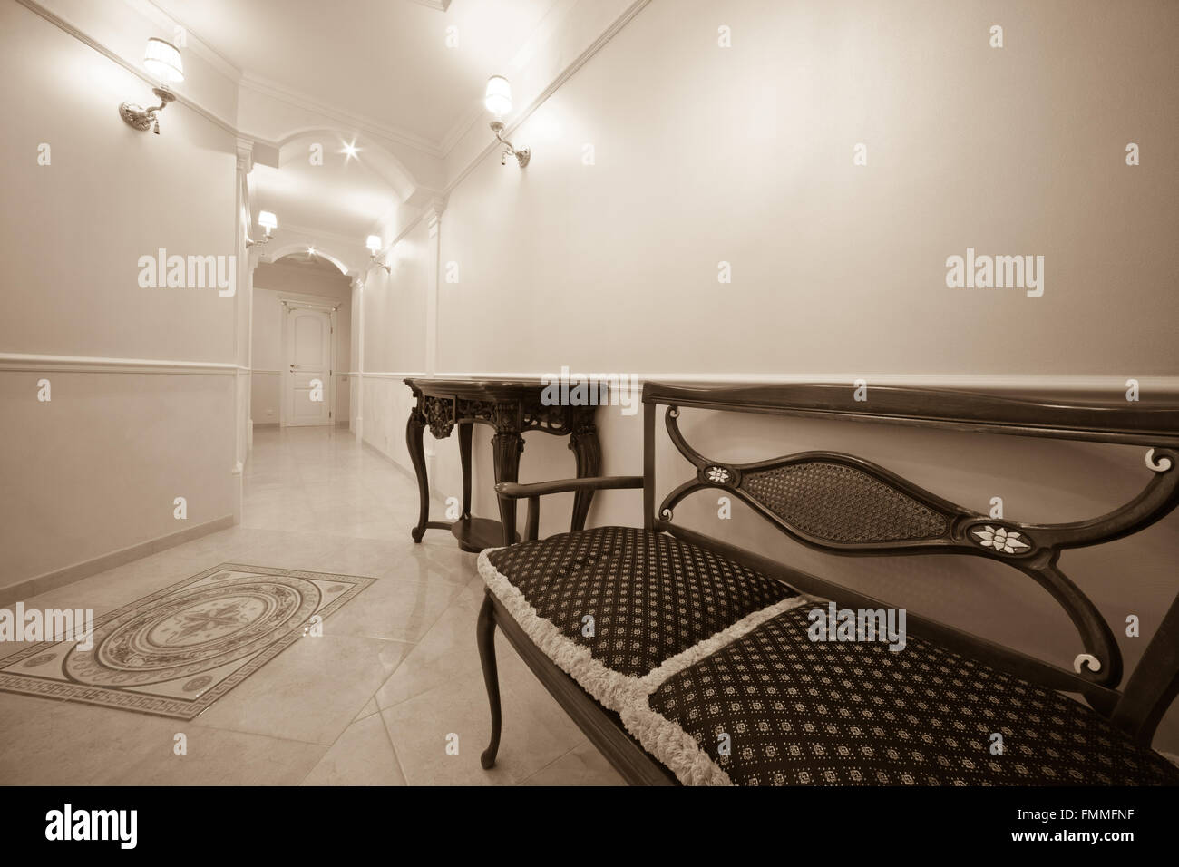 beautiful corridor with a door in a modern apartment Stock Photo - Alamy