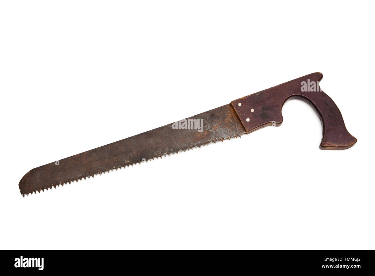 old and rusty hacksaw on a white background Stock Photo - Alamy