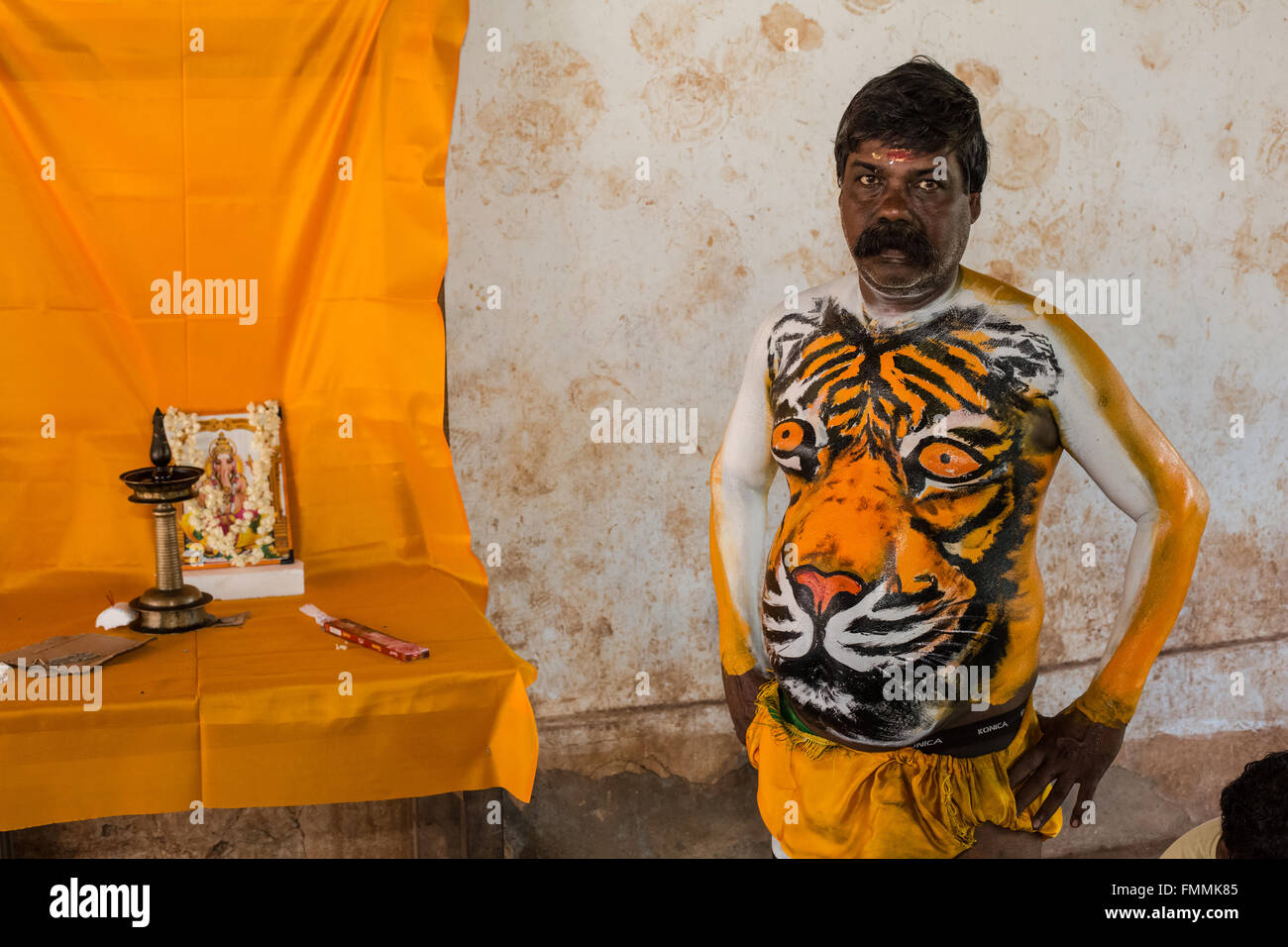 India, Kerala Pulikali Stock Photo - Alamy