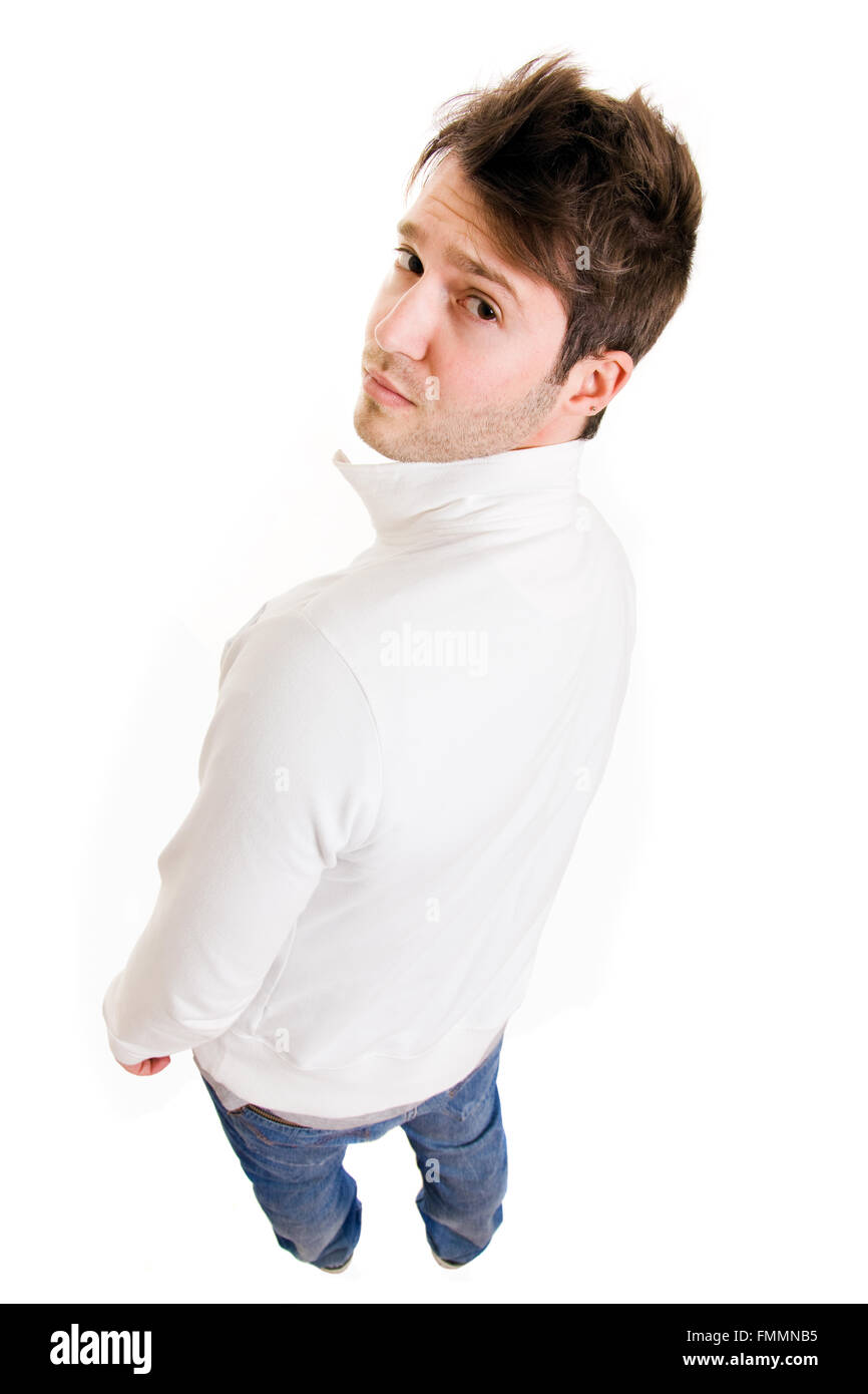 Young man from back, isolated on white Stock Photo - Alamy