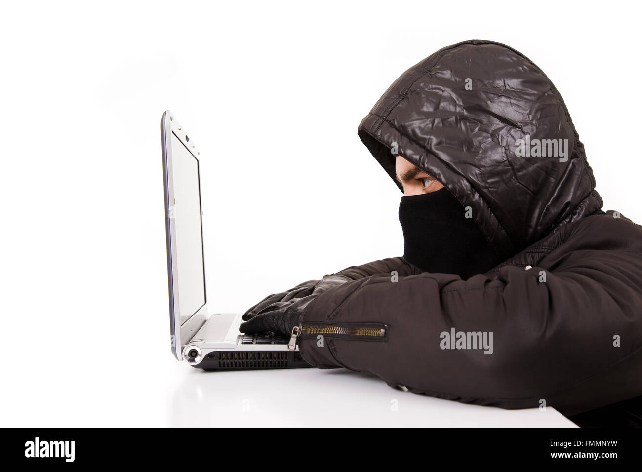 Computer Hacker, isolated over white background Stock Photo - Alamy