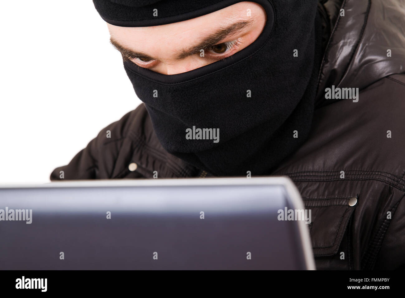 Computer Hacker, isolated over white background Stock Photo - Alamy