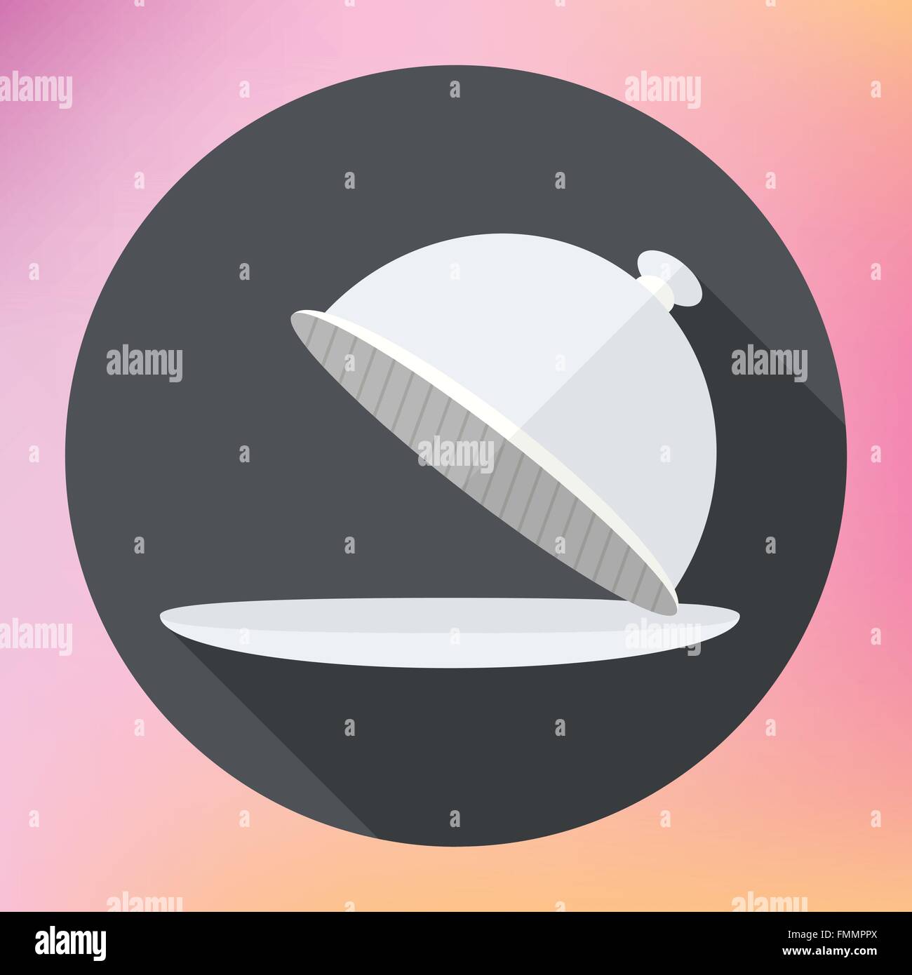 Restaurant cloche Icon flat Stock Vector Image & Art - Alamy