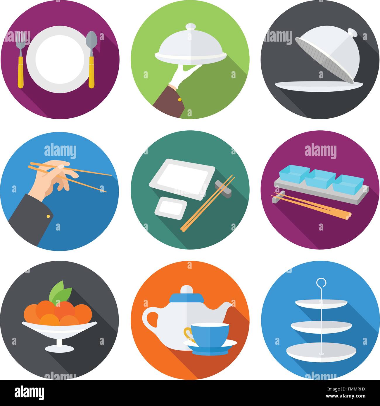 Restaurant cloche simple flat Stock Vector Images - Alamy