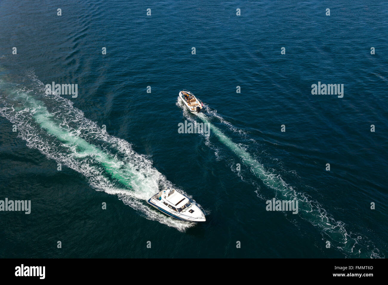 Aerial view fast boat on hi-res stock photography and images - Alamy