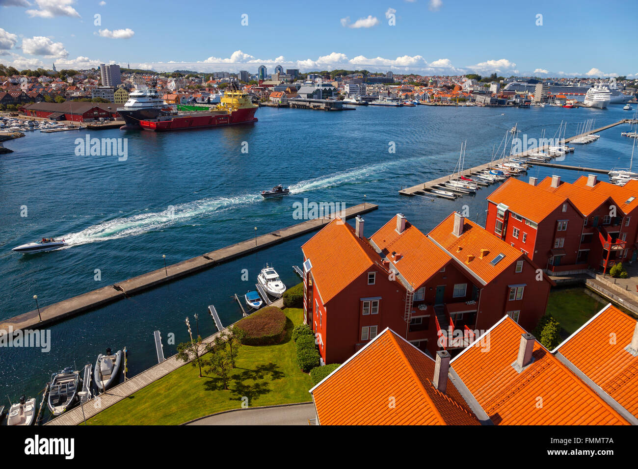 Cityscape of Stavanger, Norway under blue cloudy sky Stock Photo - Alamy