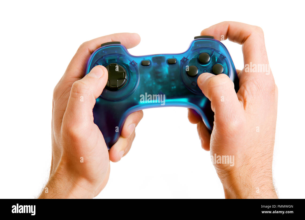 video game controller in hand isolated on white background Stock Photo ...