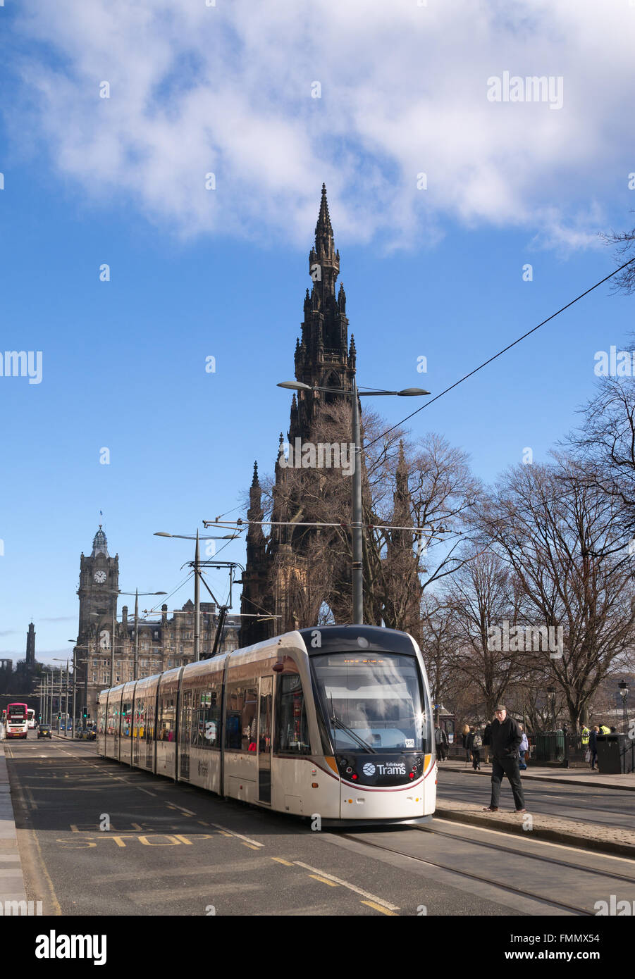 A tram in Princes Street, Edinburgh, Scotland, UK Stock Photo - Alamy