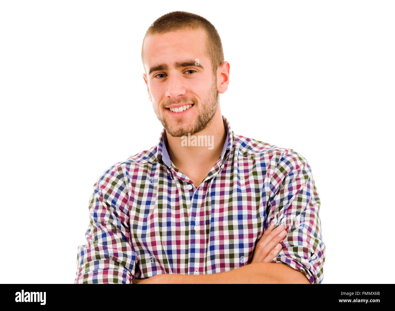 Portrait of happy smiling man, isolated on white background Stock Photo ...