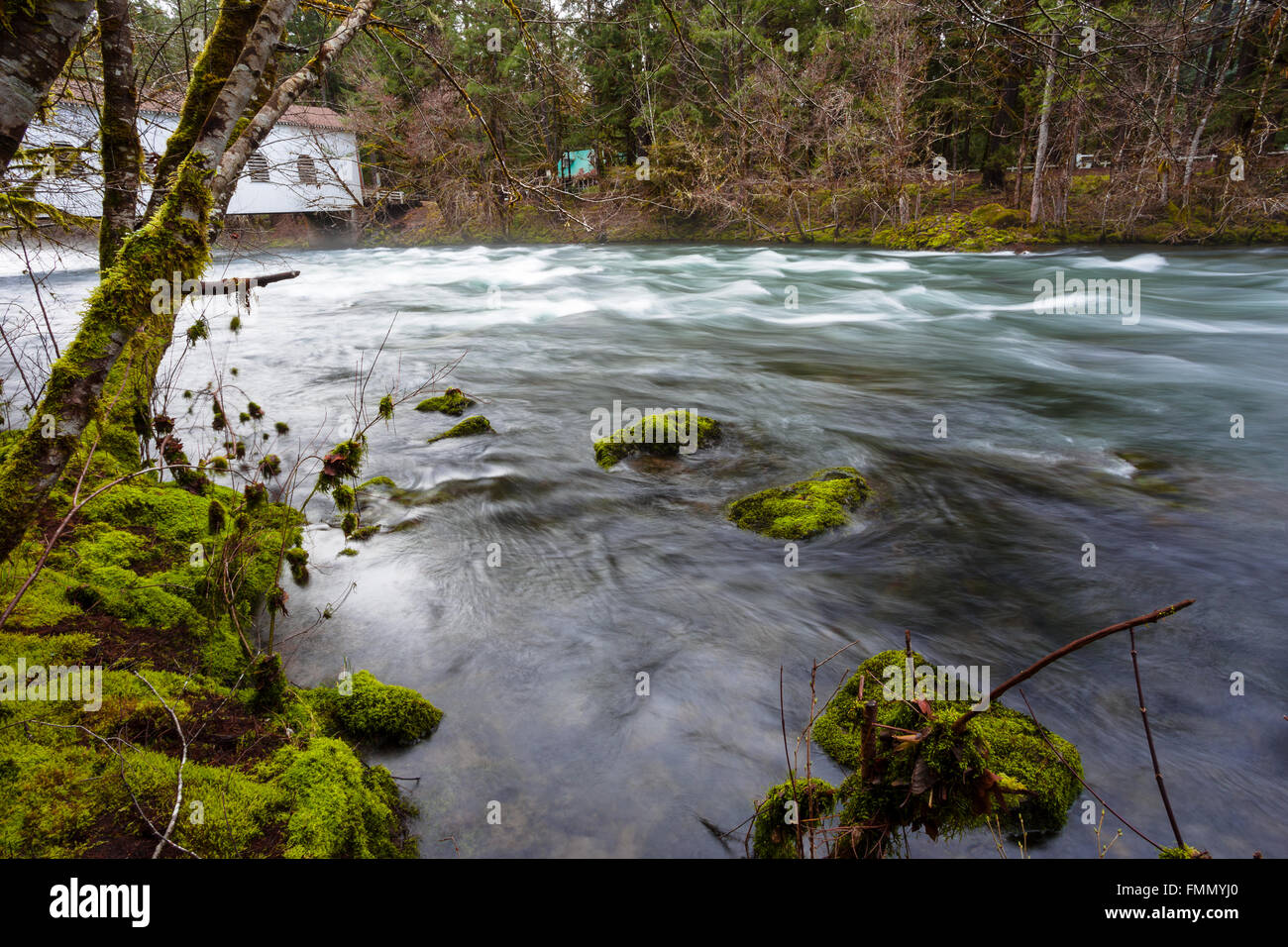 Historic Belknap Bridge over the Upper McKenzie River in the Willamette ...