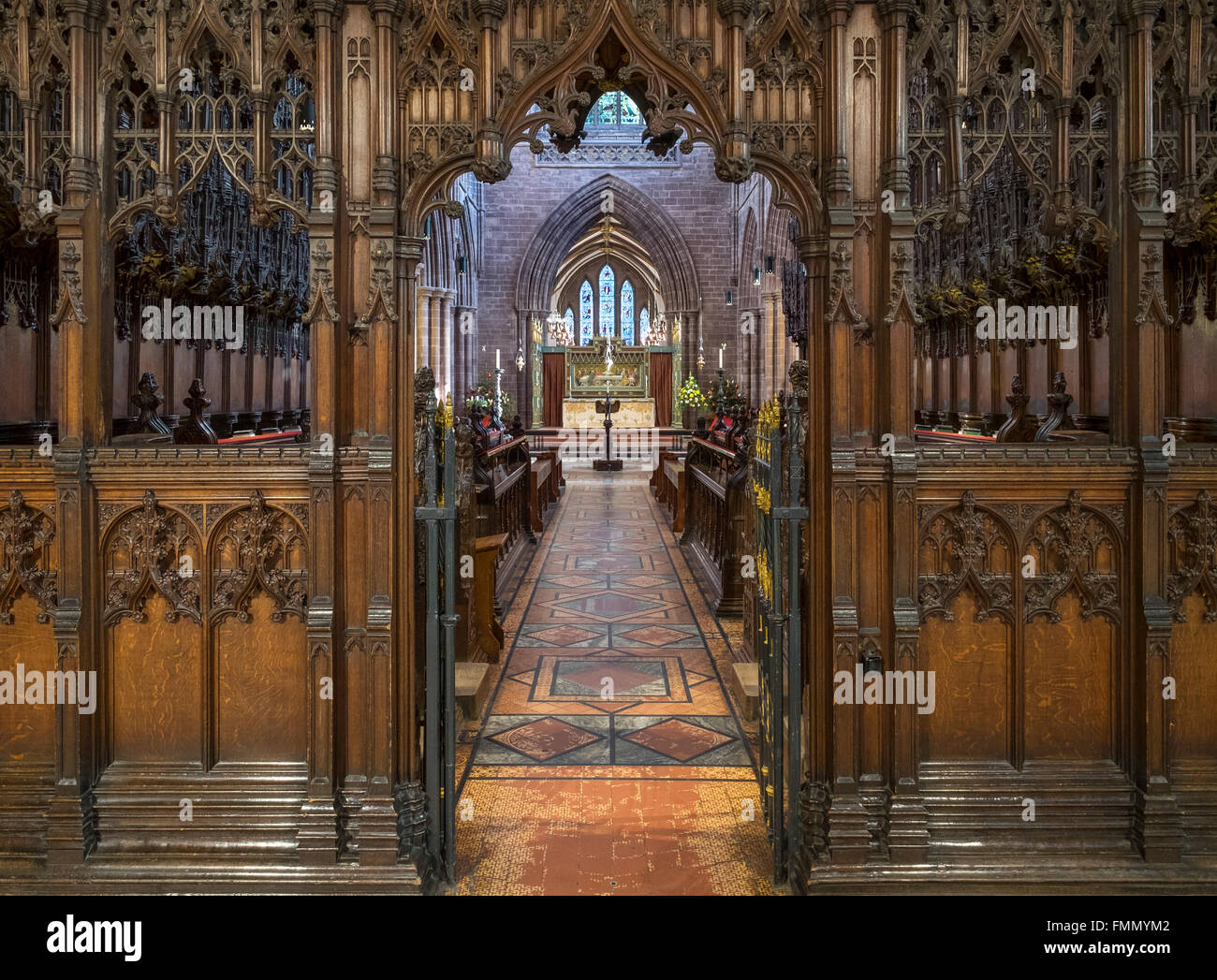 The Choir Stalls and Ornate Nave of Chester Cathedral, Chester ...