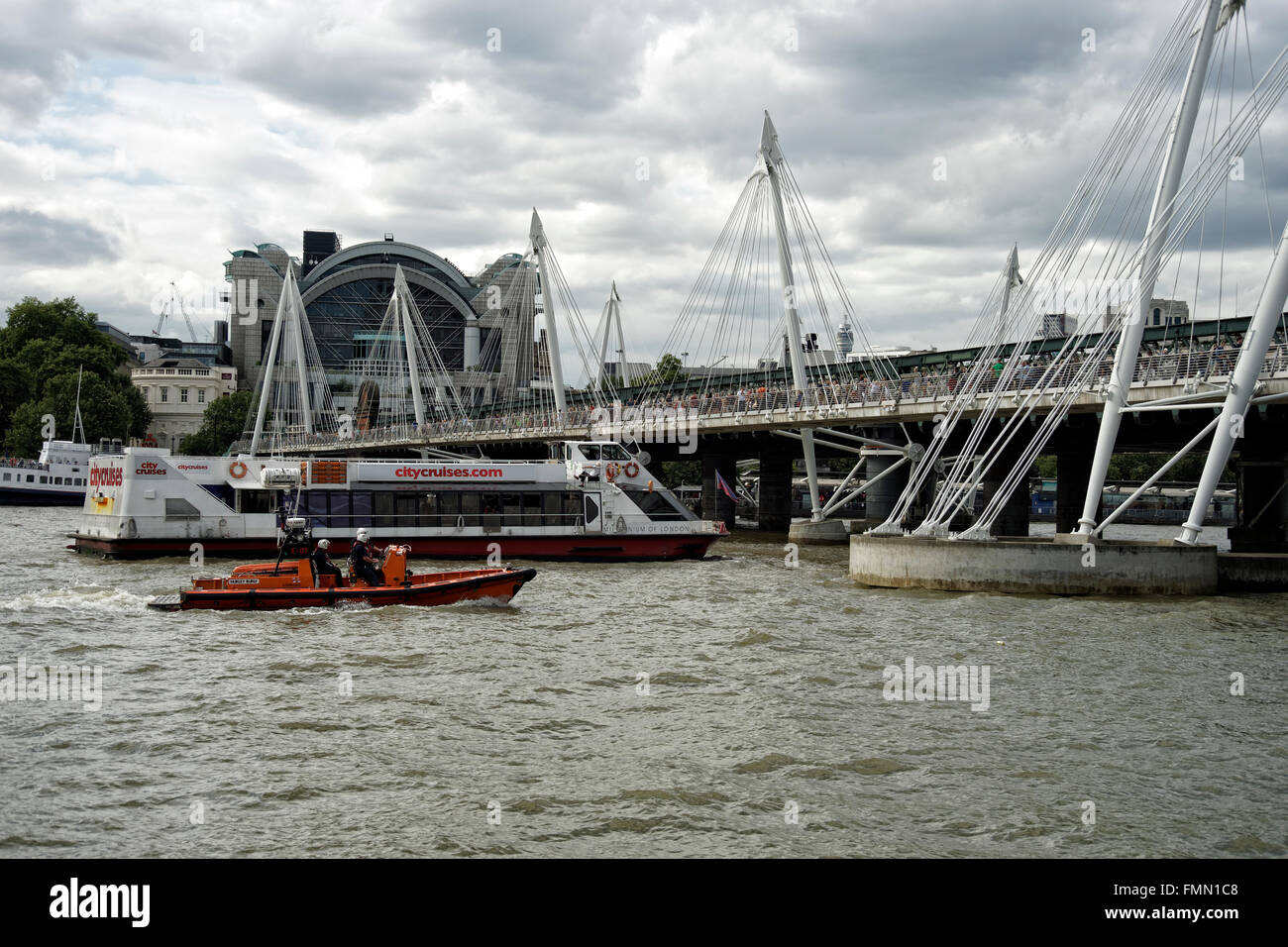 RNLI Boat ath the Millenium Bridge; London Stock Photo - Alamy