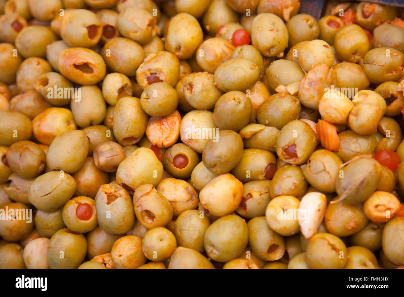 Olives exposed and prepared for consumption Stock Photo - Alamy
