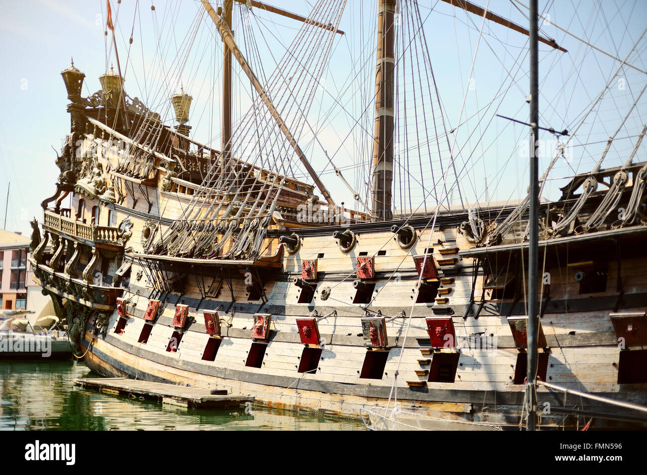 Wooden Ship Neptune Genoa Italy 6+ Hundred Galleon Neptune