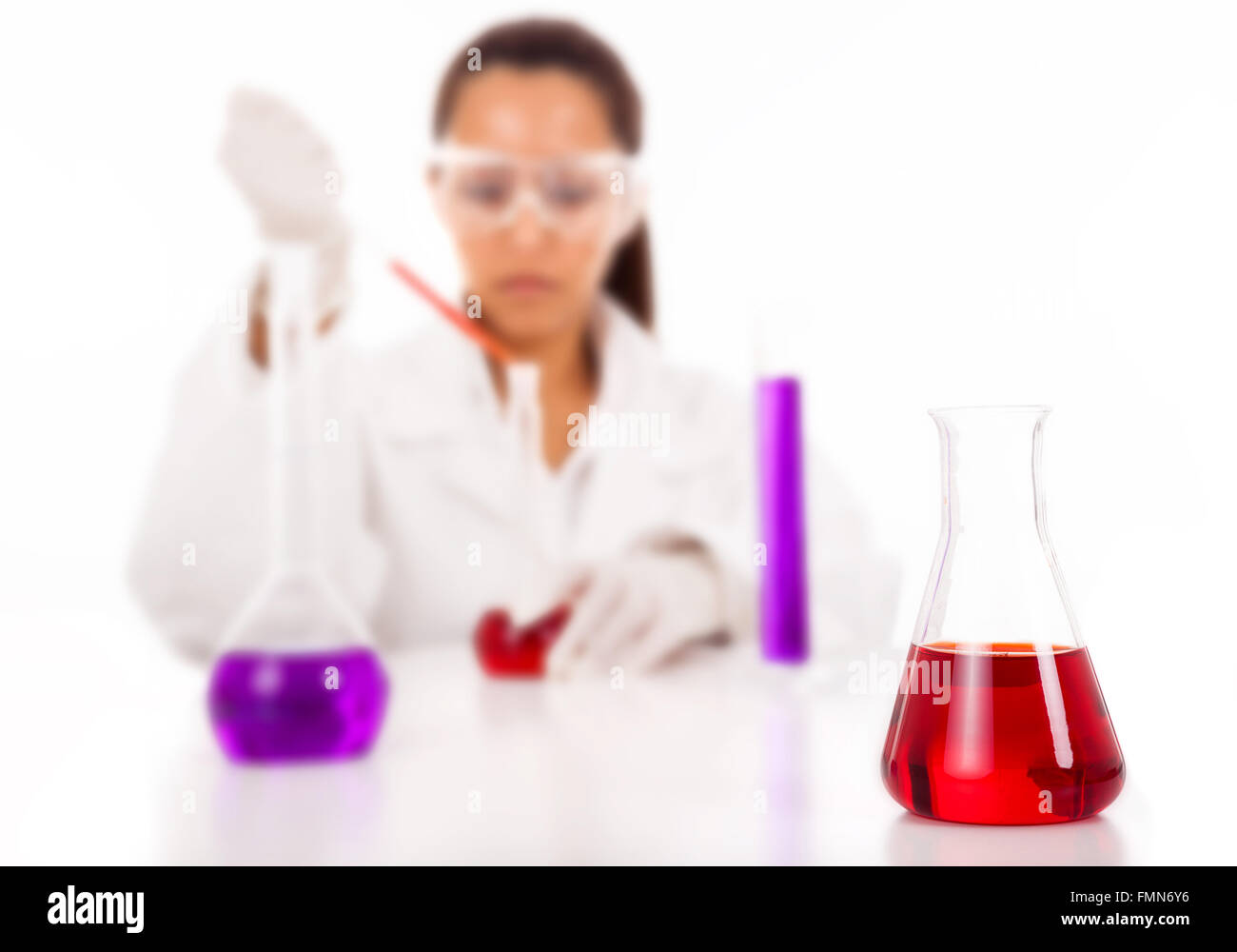 Female researcher, isolated on white Stock Photo - Alamy