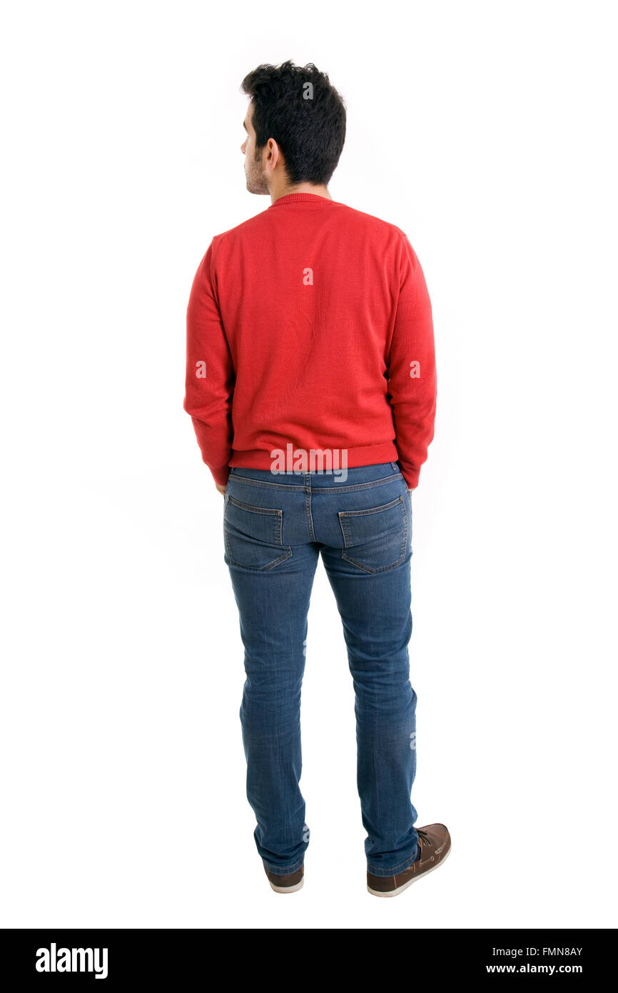 Young man from back, isolated on white Stock Photo - Alamy