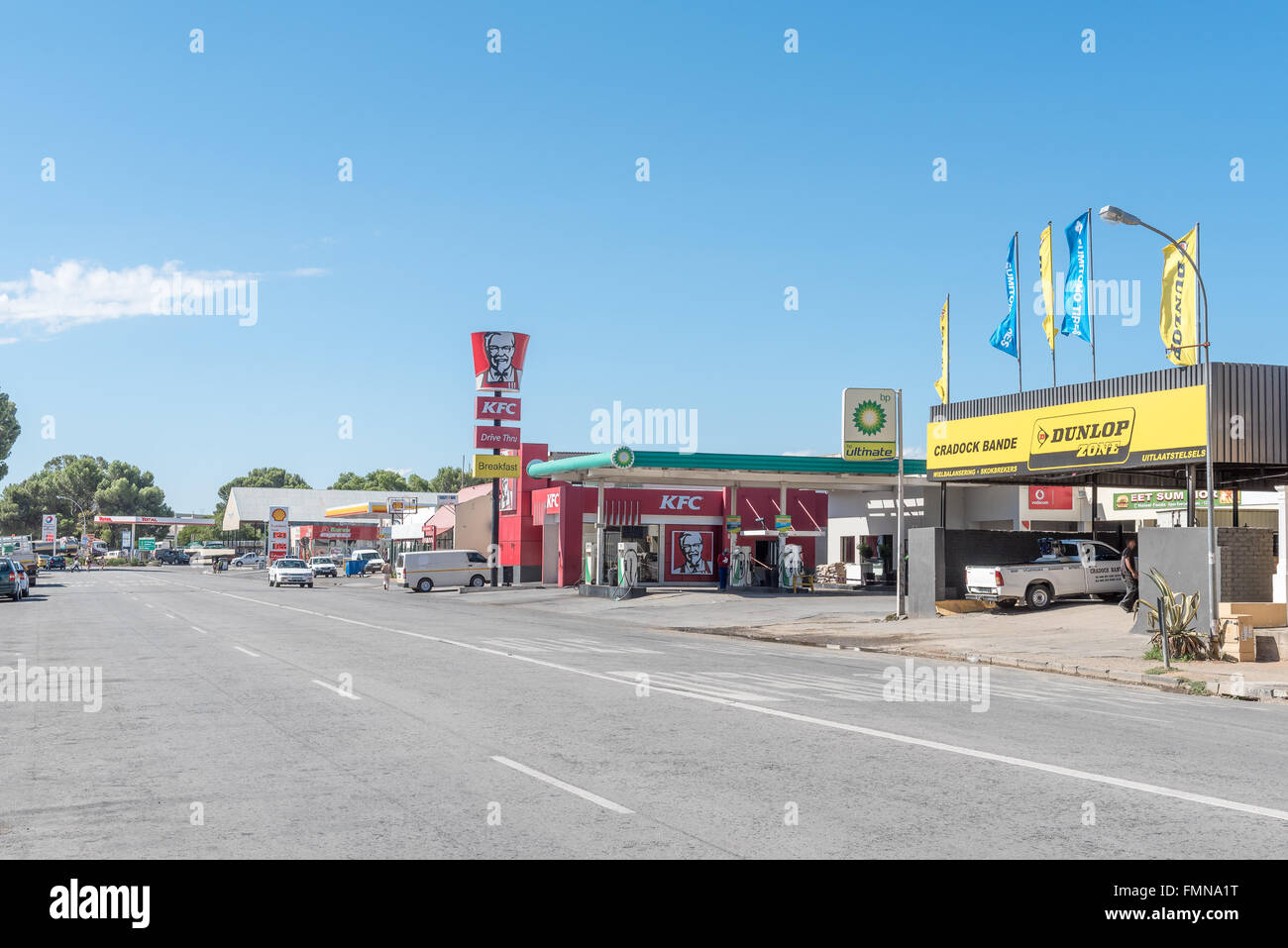 CRADOCK, SOUTH AFRICA - FEBRUARY 16, 2016: A street scene in Cradock, a ...