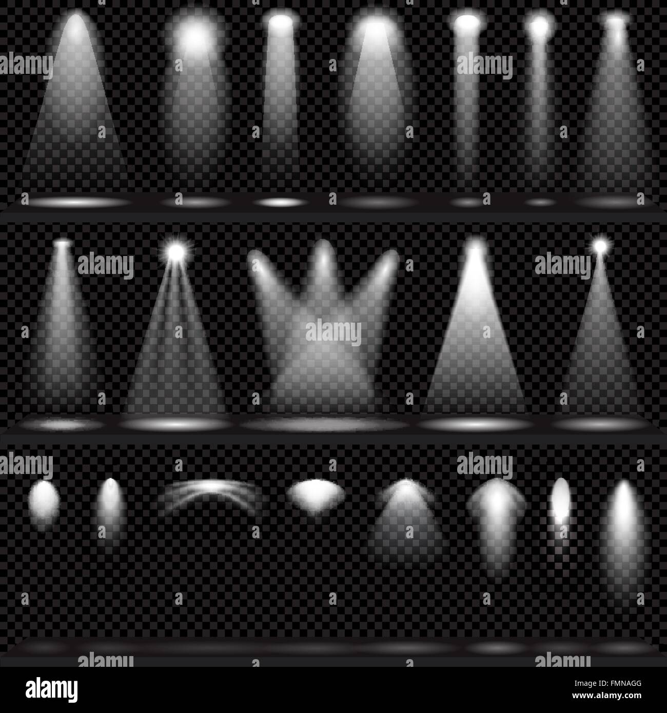 Set of scene illuminations, transparent effects Stock Vector Image ...