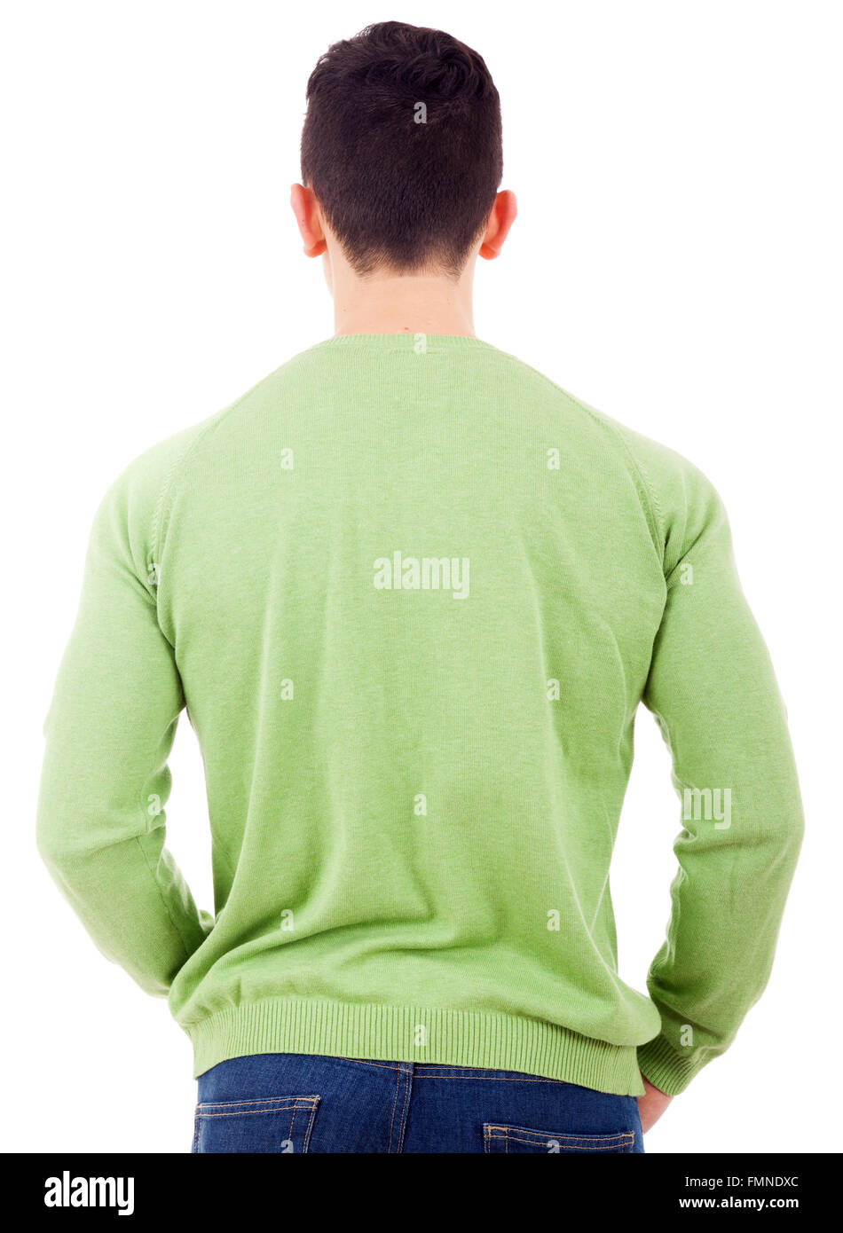 Young casual man from back, isolated on white Stock Photo - Alamy
