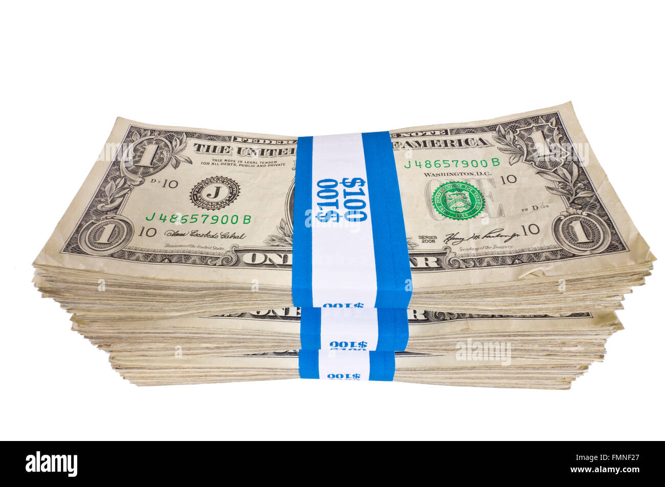 Bundles of one dollar bills hi-res stock photography and images - Alamy