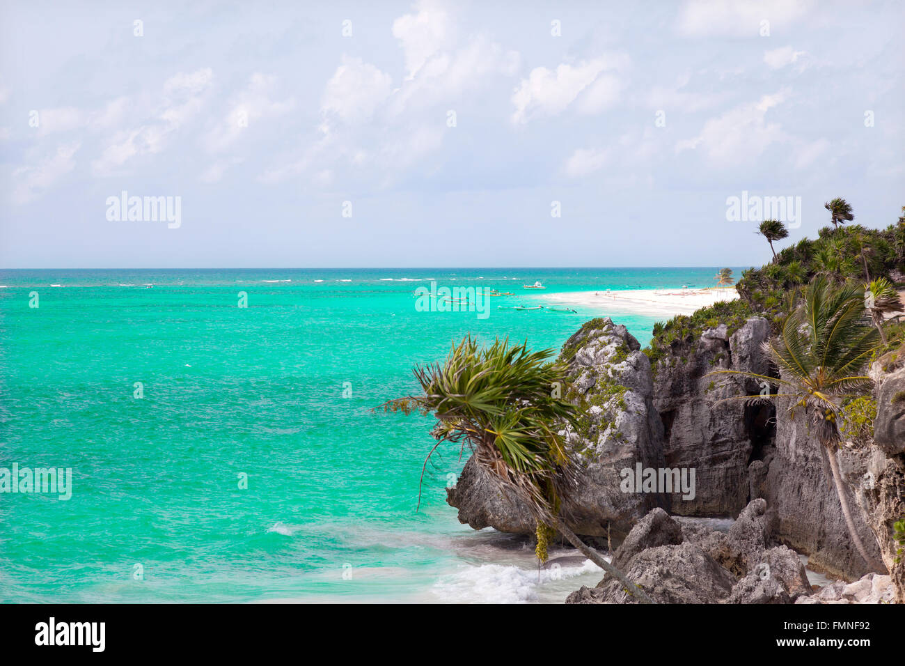 Beautiful beach of Tulum in Caribbean sea, Mexico Stock Photo - Alamy