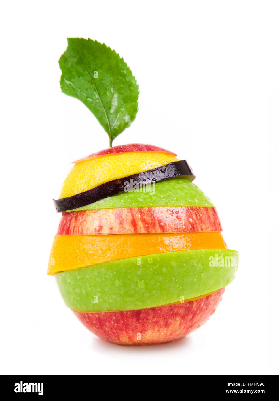 Mixed Fruit on white background Stock Photo - Alamy