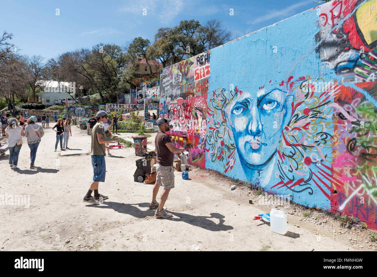 Austin Graffiti Park, Castle Hill, Austin, Texas, USA Stock Photo - Alamy