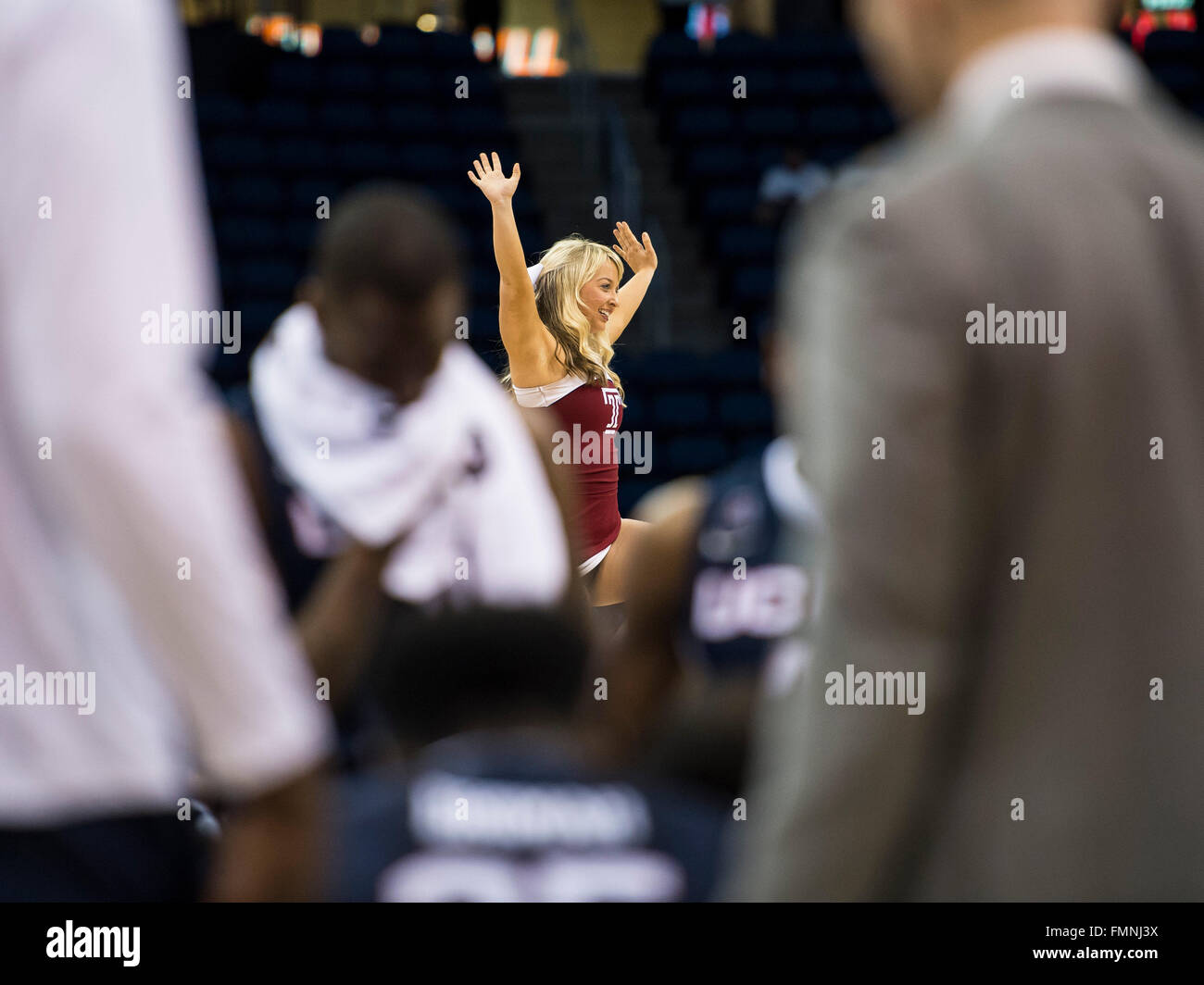 Orlando, FL, USA. 12th Mar, 2016. A member of the Temple Cheer Team ...