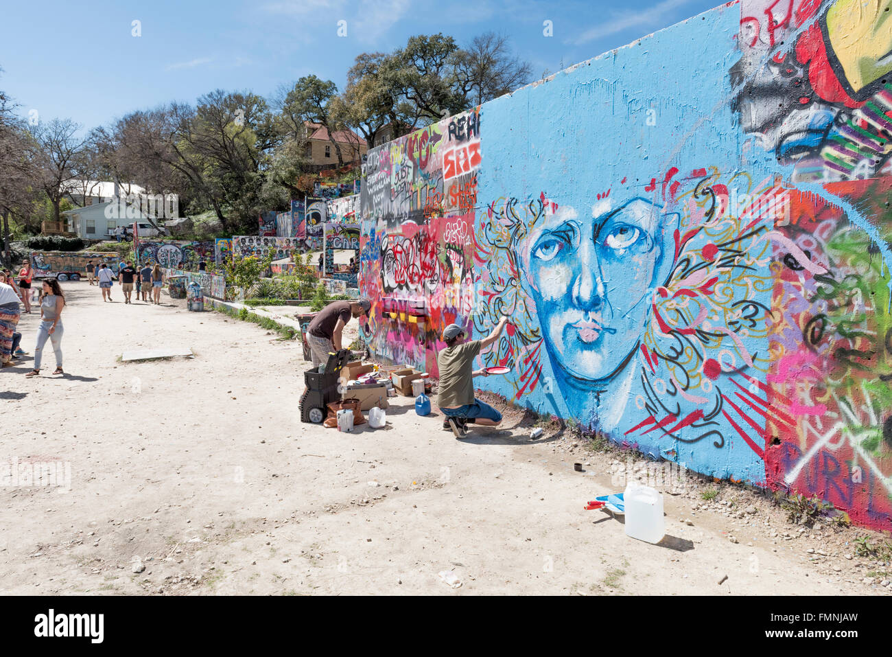 Austin Graffiti Park, Castle Hill, Austin, Texas, USA Stock Photo - Alamy