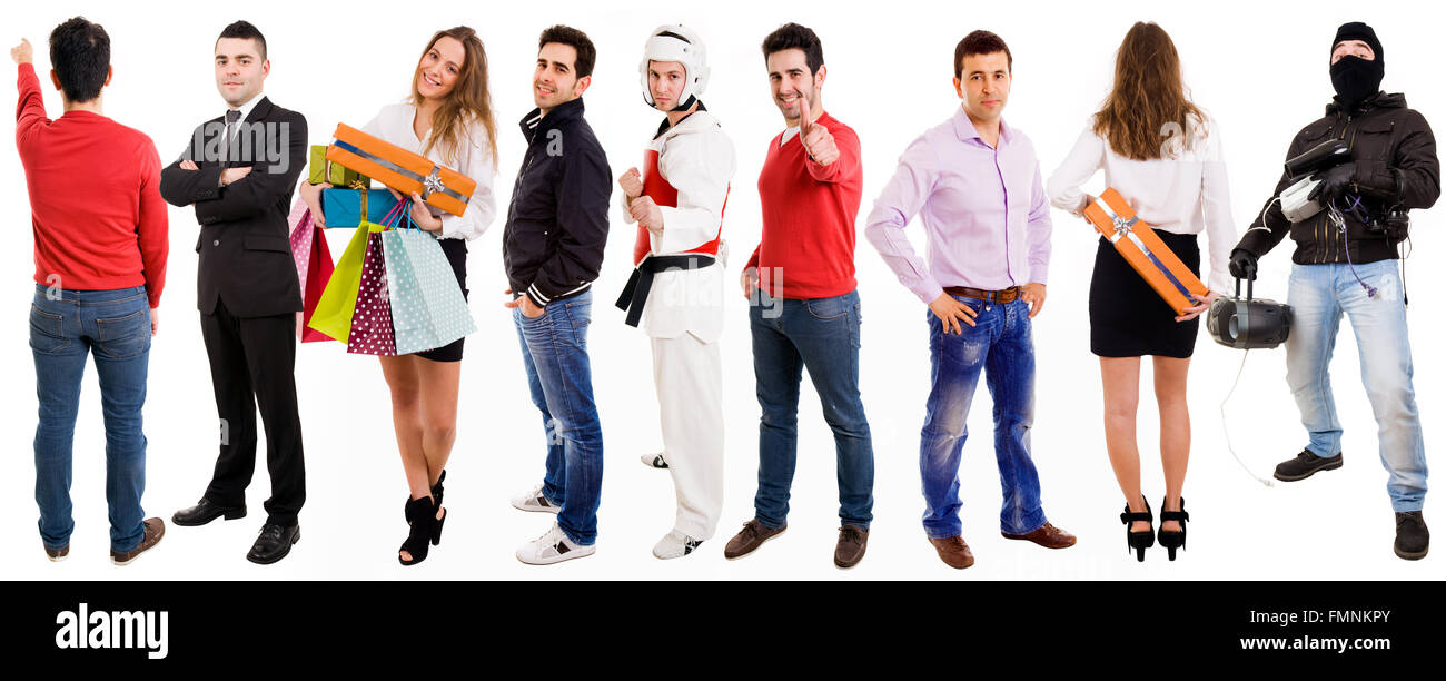 Crowd or group of different people isolated in white Stock Photo - Alamy