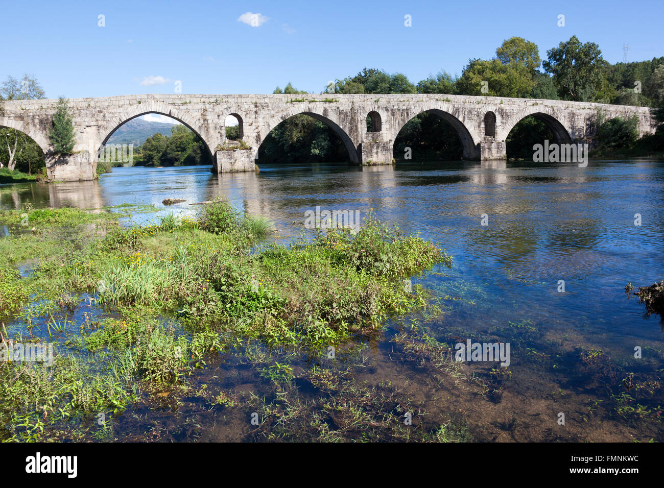 Roman bridge of Ponte do Porto, Braga, in the north of Portugal Stock ...