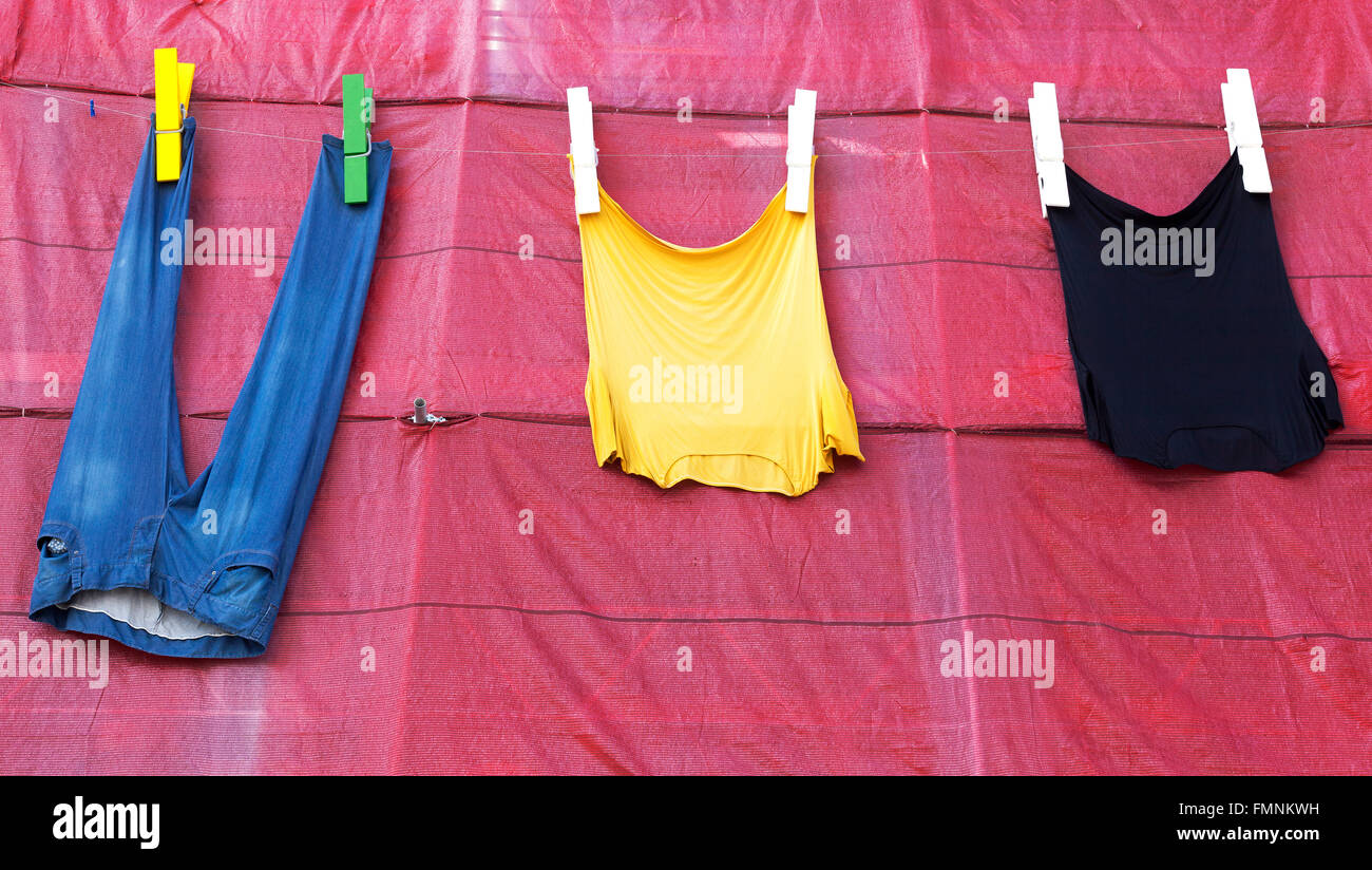 Big clothes drying outdoor Stock Photo - Alamy